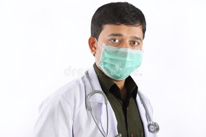 Young Doctor in mask stock image. Image of looking, person - 21487139