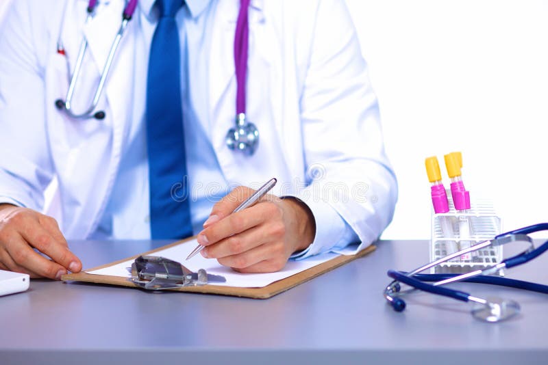 Young Doctor in the Office Makes an Entry Stock Photo - Image of ...