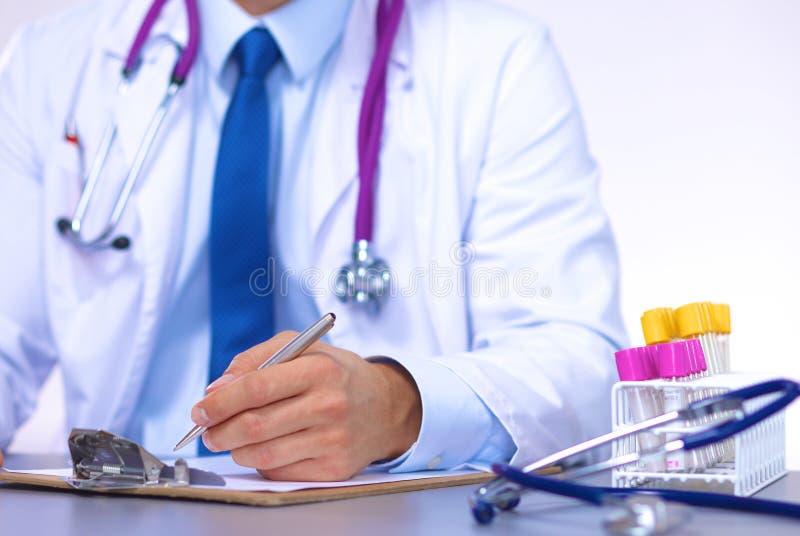 Young Doctor in the Office Makes an Entry Stock Photo - Image of ...