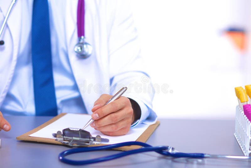 Young Doctor in the Office Makes an Entry Stock Image - Image of ...