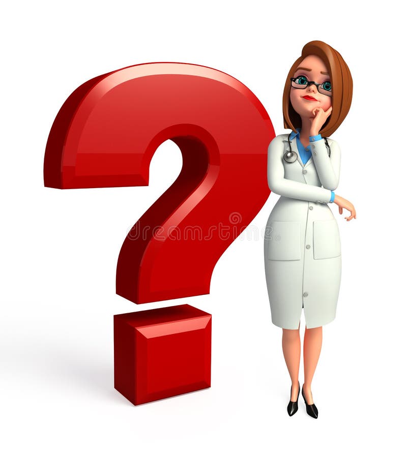 Doctor with a question stock illustration. Illustration of illness ...