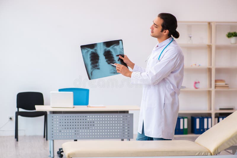 Young Male Doctor Radiologist Working in the Clinic Stock Image - Image ...