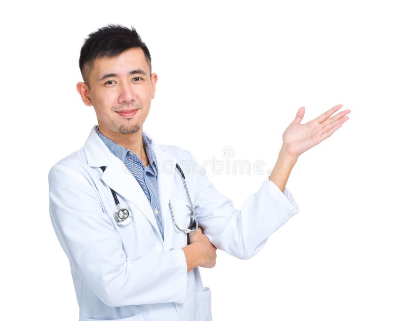 Young Doctor Show Something by Hand Stock Image - Image of hospital ...