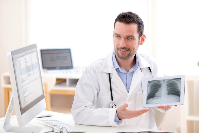 Senior Doctor Using His Tablet Computer Stock Image - Image of expert ...