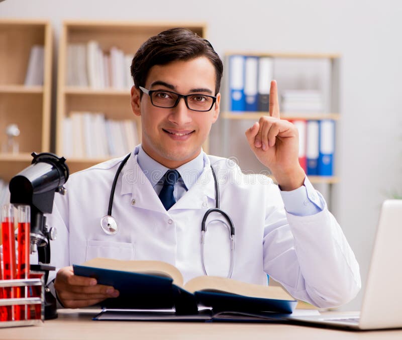 Young Doctor Studying Medical Education Stock Image - Image of doctor ...