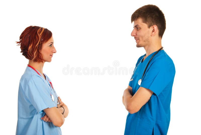 Young Doctors Having Conversation Stock Photo - Image of healthcare ...