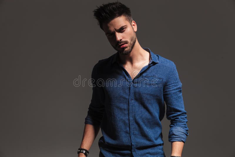 Young Man With A Bad Boy Look Stock Image - Image of hunk, hair: 35062541