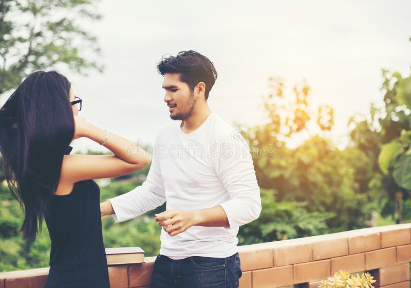 Young Education Practice Together Hand Typing on Laptop and Reading ...
