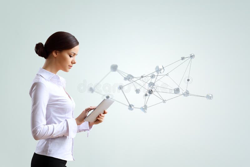 Modern Media Technologies for You Stock Image - Image of girl ...