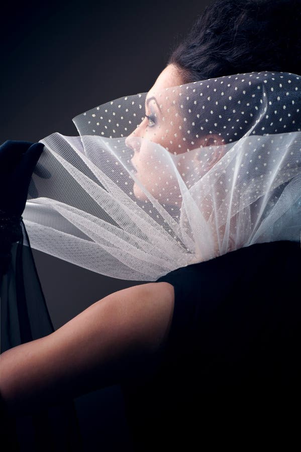 Young Elegant Queen in Black Dress Stock Photo - Image of person ...