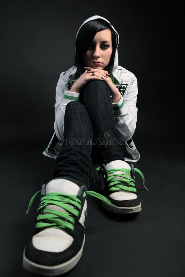 Emo Girl Crying after Reading Sms Stock Image - Image of cell, closeup ...
