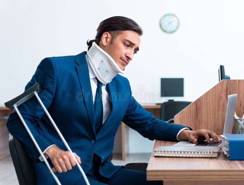 Young Employee after Accident in the Office Stock Image - Image of ...