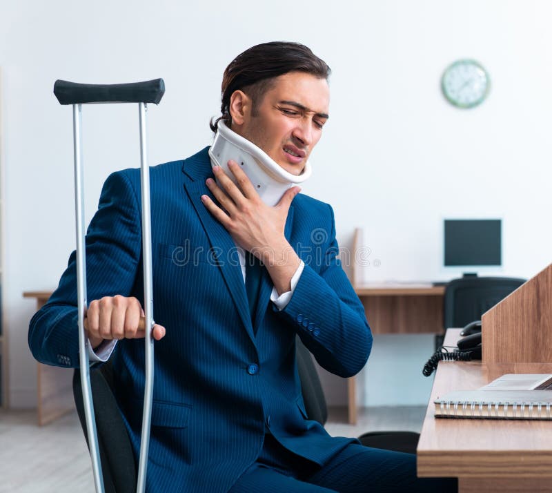 Young Employee after Accident in the Office Stock Image - Image of ...