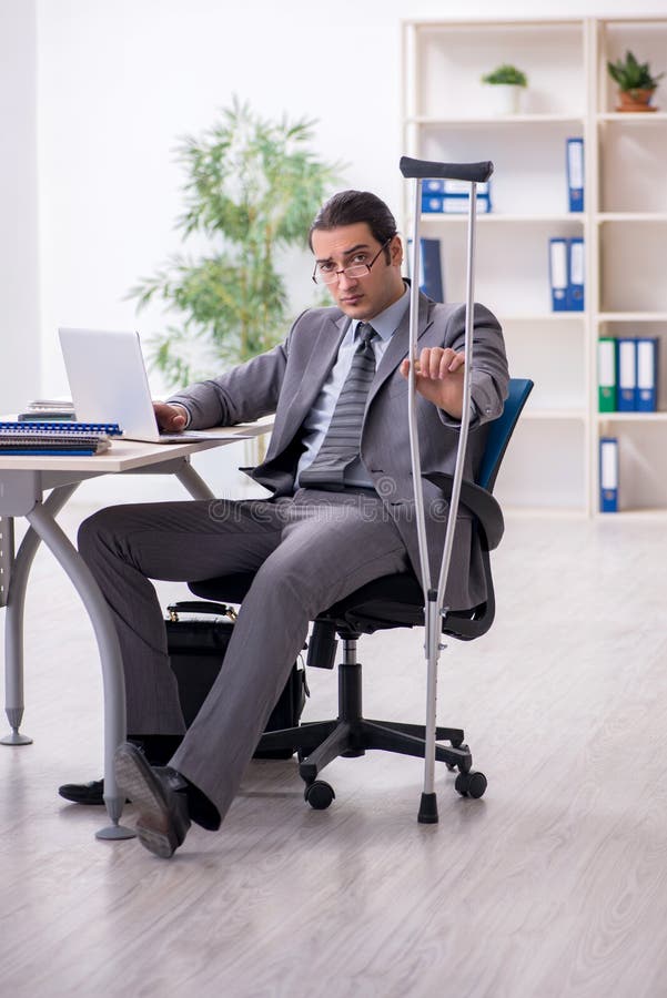 Young Male Employee after Accident at Workplace Stock Photo - Image of ...