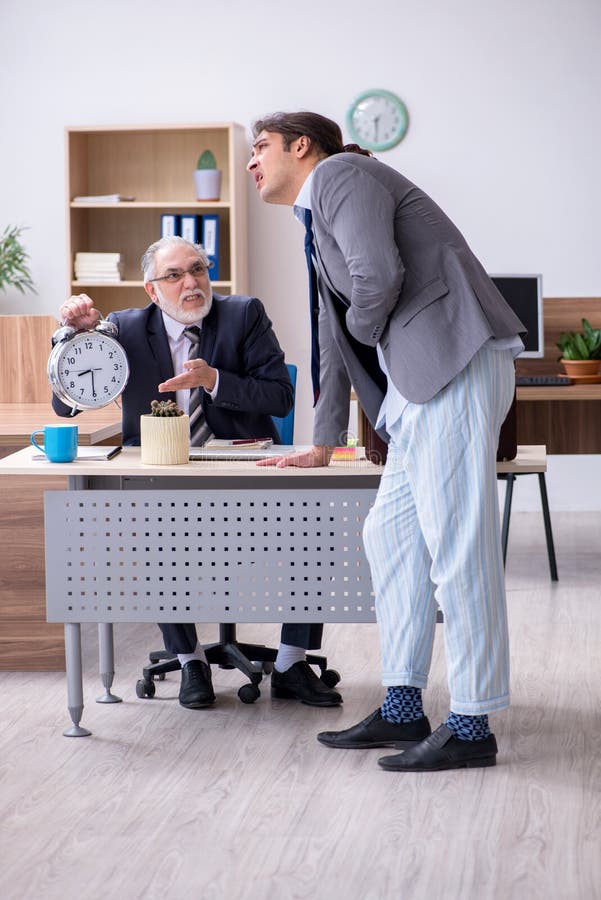 Young Male Employee Being Late for Work Stock Photo - Image of employee ...