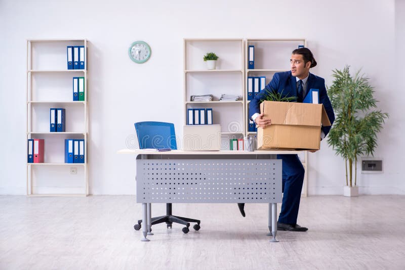 Young Employee Being Made Redundant Stock Image - Image of relocation ...