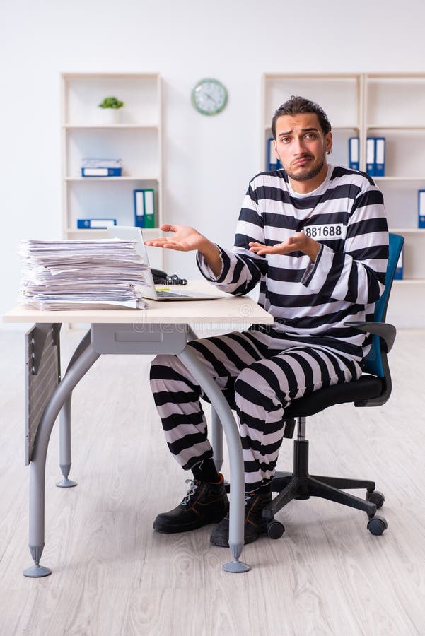 Young Employee Feeling Like Prisoner at Work Stock Photo - Image of ...
