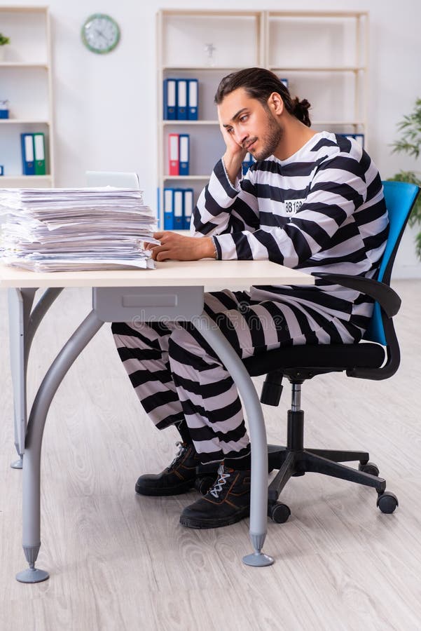 Young Employee Feeling Like Prisoner at Work Stock Image - Image of ...