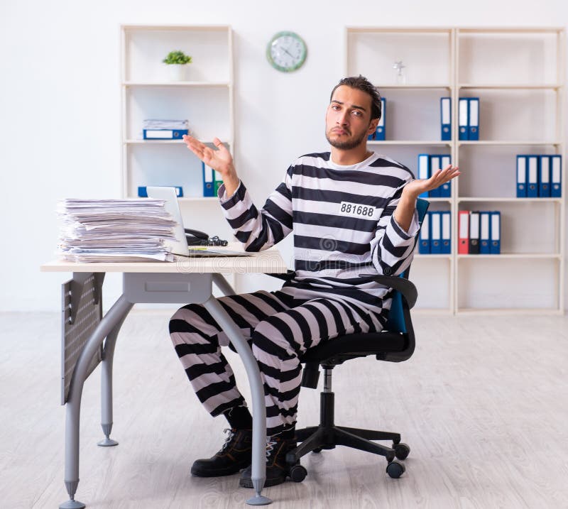 Young Employee Feeling Like Prisoner at Work Stock Photo - Image of ...