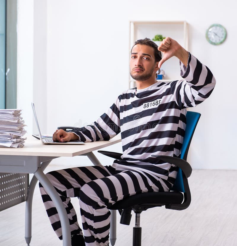 Young Employee Feeling Like Prisoner at Work Stock Photo - Image of ...