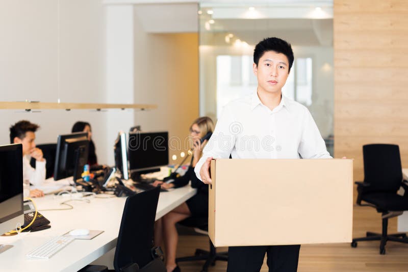 Young Employee Has Been Fired and is Leaving Office Stock Image - Image ...