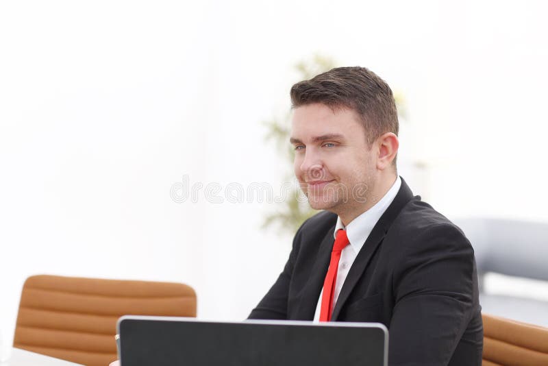 Young Employee Looking at Computer Monitor during Working Day Stock ...