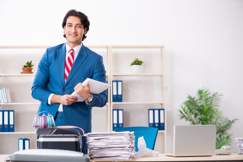Young Employee Making Copies at Copying Machine Stock Photo - Image of ...