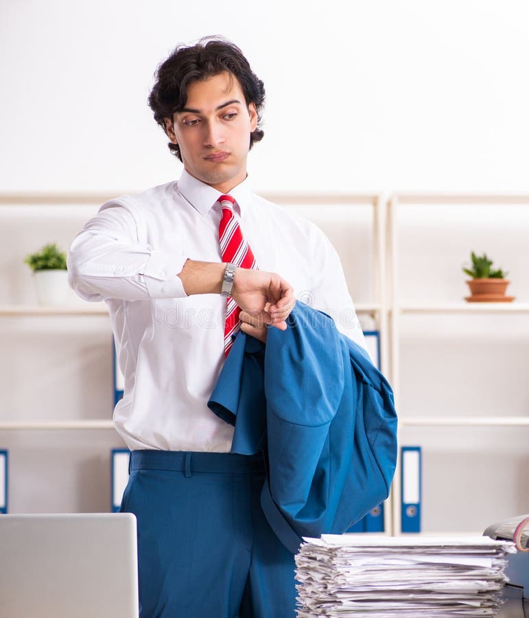 Young Employee Making Copies at Copying Machine Stock Image - Image of ...