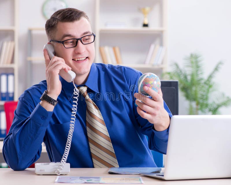 Young Employee Preparing for Vacation Trip Stock Image - Image of ...