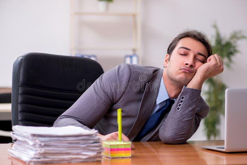 Young Male Employee Sleeping in the Office Stock Photo - Image of boss ...