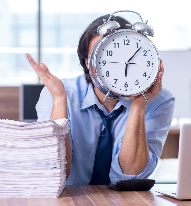 Young Employee Unhappy with Excessive Work Stock Photo - Image of ...