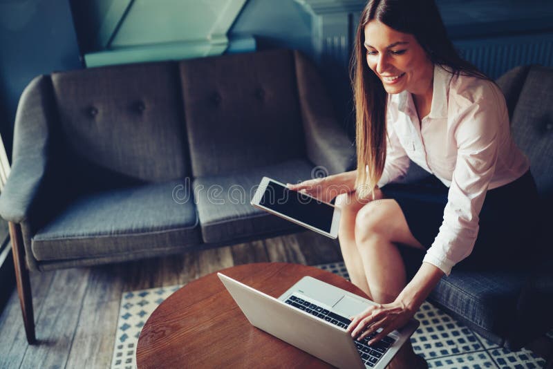Young Employee Working on Computer during Working Day in Office Stock ...