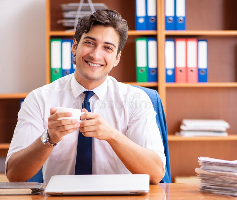 Young Employee Working in the Office Stock Photo - Image of boss ...