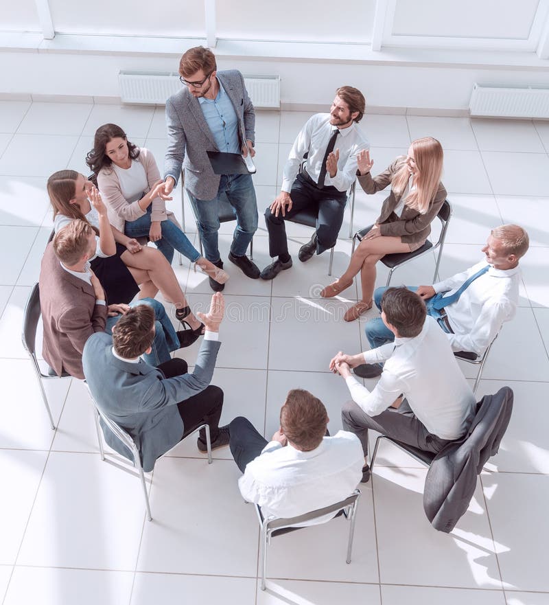Young Employees Ask Questions during Business Training Stock Photo ...