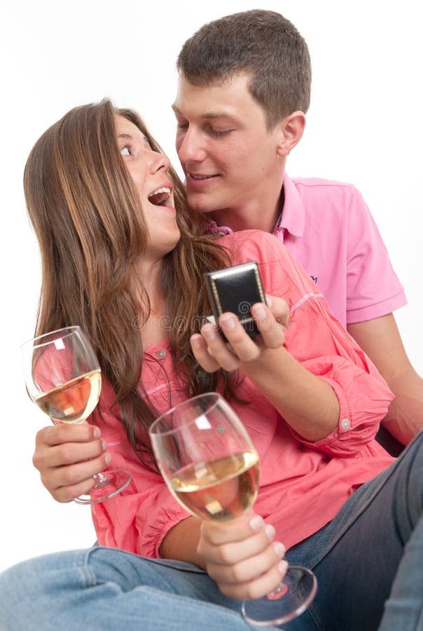 Young engagement stock photo. Image of fianc, kiss, ring - 64964192