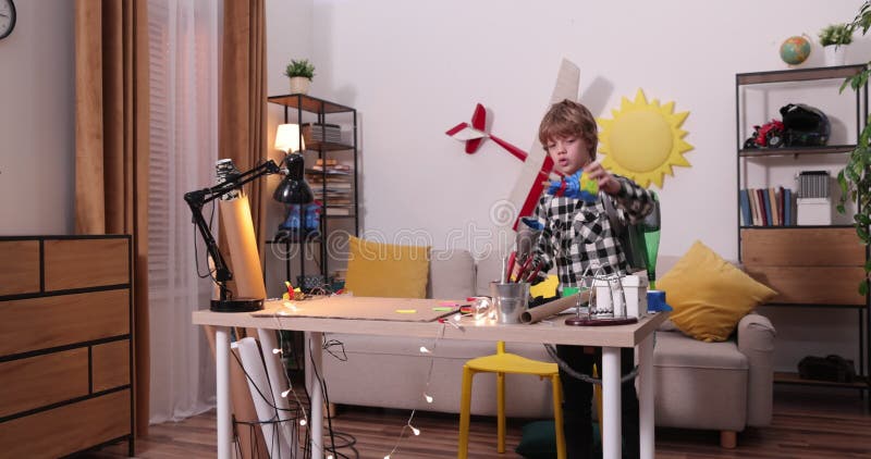 Young Engineer. Boy Passionate about Electronics. DIY Kid. Inventions ...