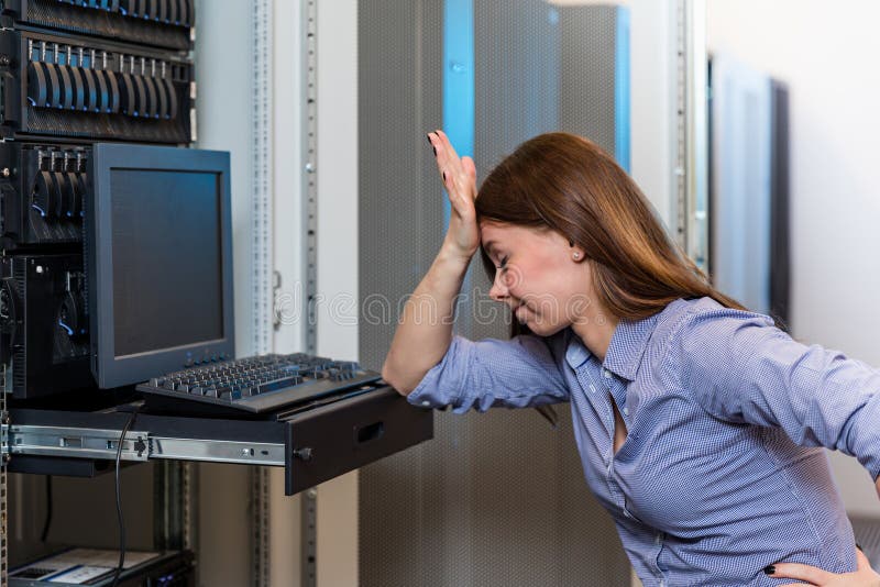 Young Engineer and Businesswoman with the Management Console Stock ...