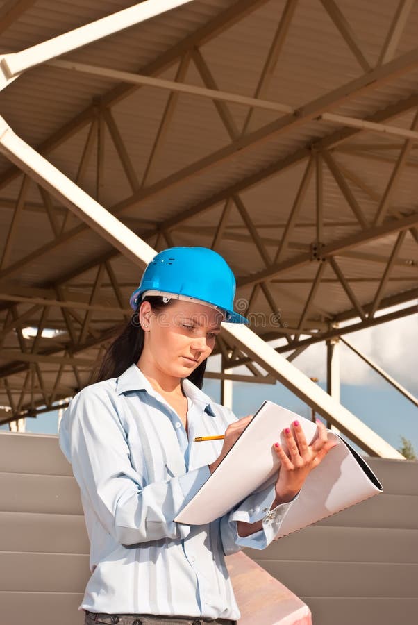 Young Engineer at Construction Site Stock Image - Image of architecture ...