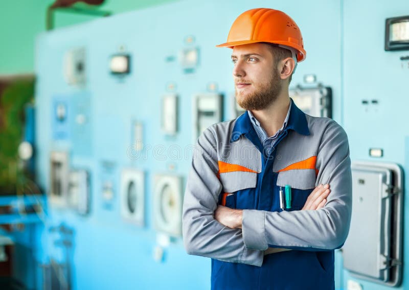 Young Engineer at Control Room in Factory Stock Photo - Image of ...