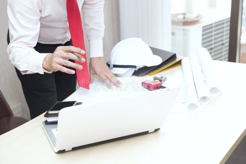 The Young Engineer is Determined To Work Stock Image - Image of ...