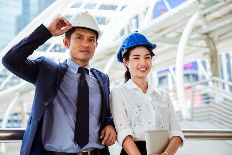Young Engineer Employee Smiling Stock Photo - Image of construction ...