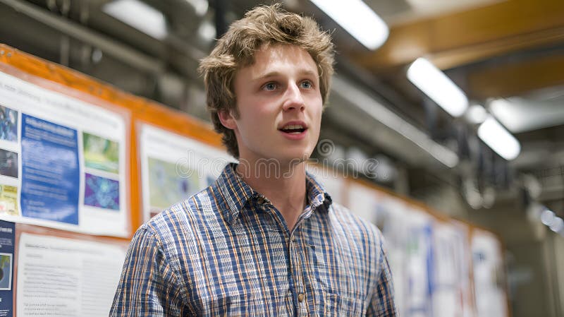 Young Engineer Explaining Project in Industrial Environment Stock Photo ...