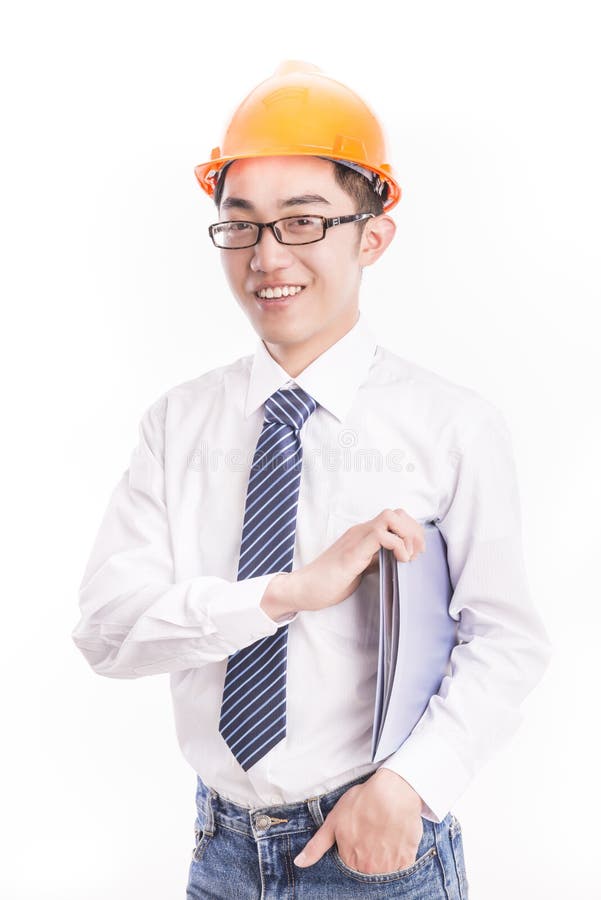 Young engineer stock image. Image of shirt, helmet, glasses - 51901347