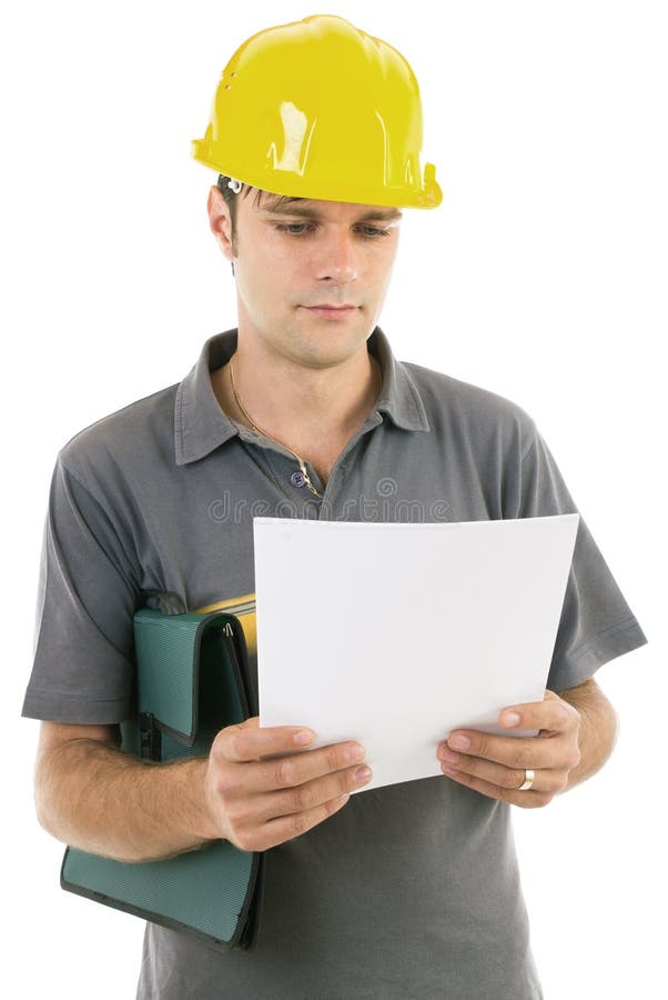 Young Engineer with Hardhat Stock Image - Image of construction ...