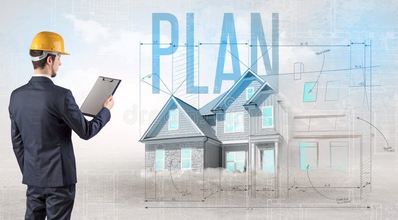 Young Engineer Holding Blueprint Concept Stock Photo - Image of ...