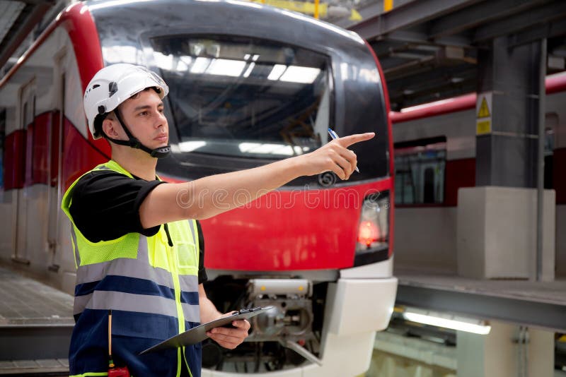 Young Engineer Man or Worker Hold Clipboard for Looking and Checking ...
