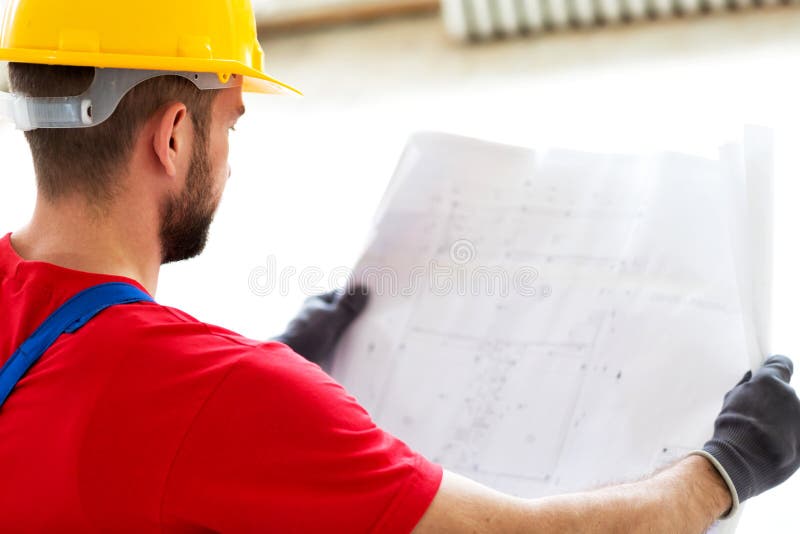 Young Engineer in Process of Analyzing Stock Photo - Image of project ...
