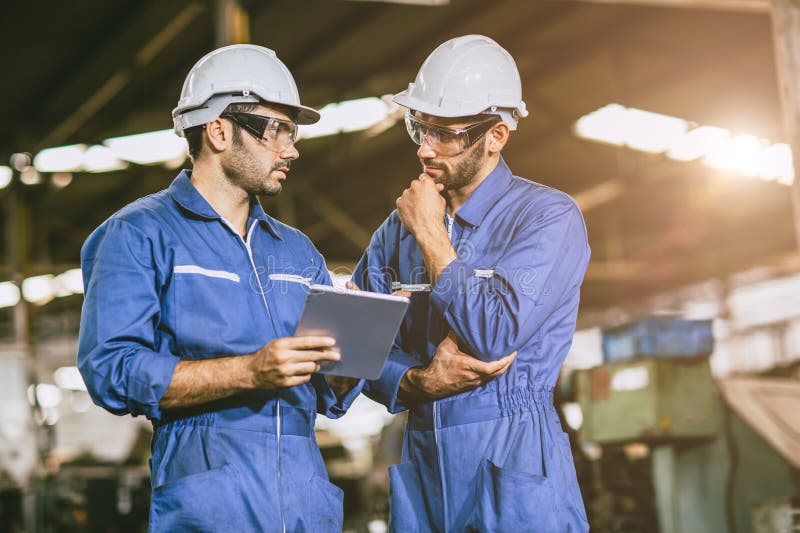 Welding Worker Team Working Arc Weld Metal Joint Production in Heavy ...