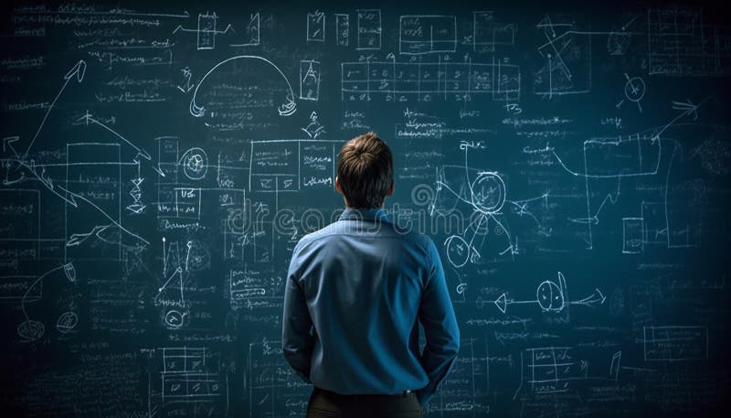 The Young Engineer in a Suit Standing, Planning Success Strategy ...