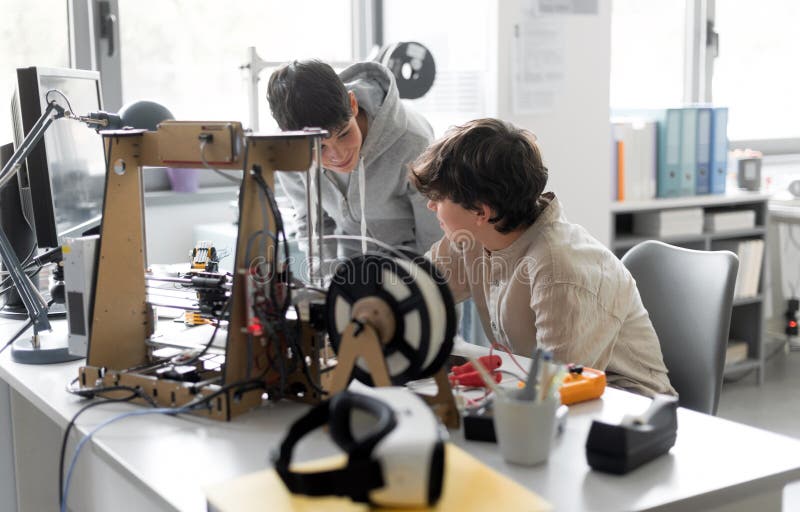 Engineering Students Working in the Lab Stock Image - Image of ...